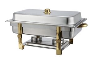 winware 8 quart stainless steel gold accented chafer