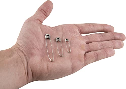 SINGER 00226 Assorted Safety Pins, Multisize, Nickel Plated, 50-Count