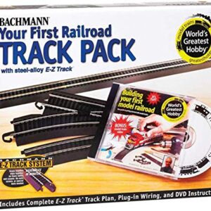 Bachmann Trains Snap-Fit E-Z TRACK WORLD’S GREATEST HOBBY TRACK PACK - Steel Alloy Rail With Black Roadbed - HO Scale , White