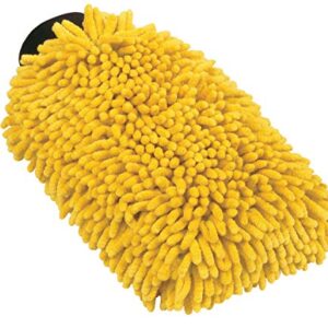 Carrand 40309 Long Chenille Microfiber Car Wash Mitt , Yellow