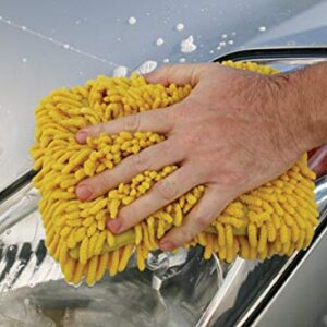 Carrand 40309 Long Chenille Microfiber Car Wash Mitt , Yellow