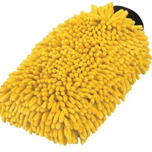 Carrand 40309 Long Chenille Microfiber Car Wash Mitt , Yellow