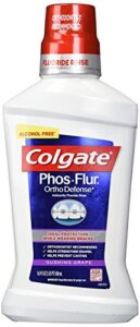 colgate phos-flur anti-cavity fluoride rinse, gushing grape, 16.9 fluid ounce