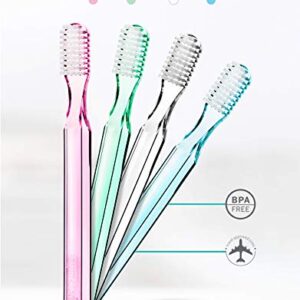 Supersmile New Generation Toothbrush w/ Patented 45° Soft Nylon Bristles - Whitening Tooth Brush w/ Ergonomic Handle Guarantees ADA Recommended Brushing Angle for Adults & Children (Clear)