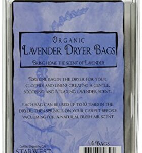 Starwest Botanicals Organic Lavender Dryer Bags, 4 Count