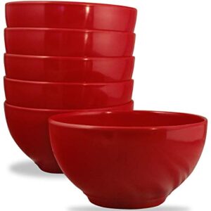 calypso basics by reston lloyd melamine bowl, set of 6, red