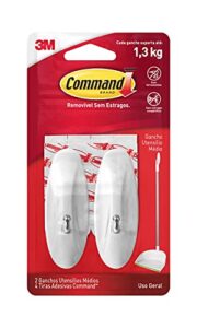 command medium wire hooks, white, 2-hooks, 4-strips, organize damage-free