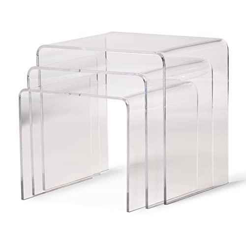 Baxton Studio Acrylic Nesting Tables, Clear