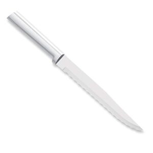 rada cutlery serrated slicing knife – stainless steel blade with aluminum handle made in the usa