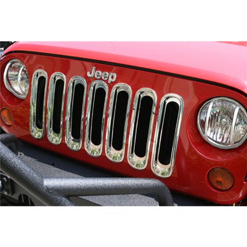 Rugged Ridge 11306.20 Grille Insert Kit, Chrome; 07-18 Jeep Wrangler JK