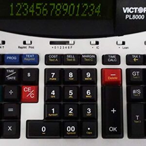 Victor Technology PL8000 Thermal Printing Calculator, Prompt Logic, Help Key, 8.0 Lines Per Second