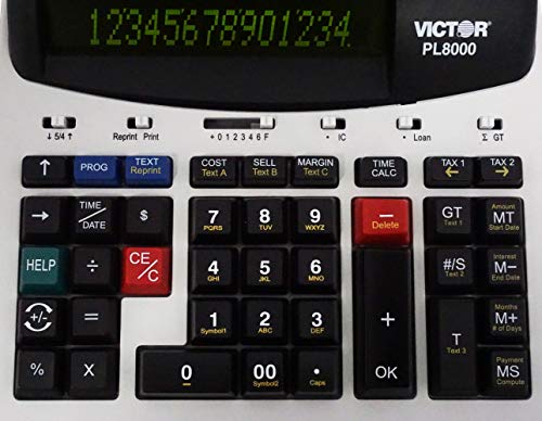 Victor Technology PL8000 Thermal Printing Calculator, Prompt Logic, Help Key, 8.0 Lines Per Second