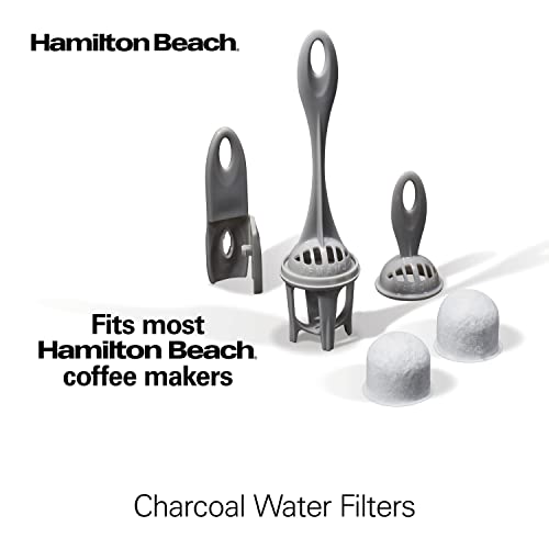 Hamilton Beach Coffeemaker Water Filter Replacement Pods and Handle, Charcoal, 2-Pack