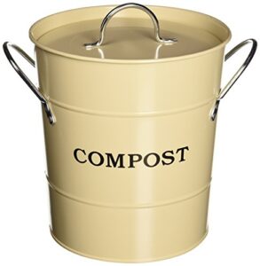 exaco cpbs 01 1-gallon 2-in-1 indoor compost bucket, oatmeal, beige