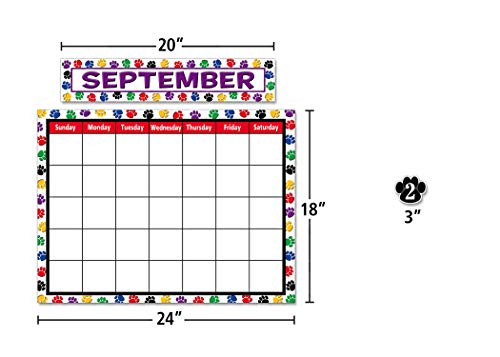 Teacher Created Resources Colorful Paw Prints Calendar Set