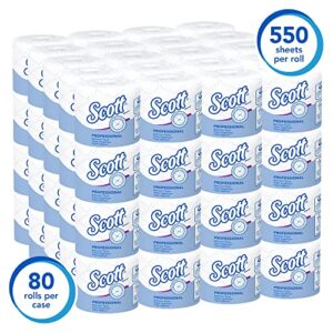 Scott Professional Standard Roll Bathroom Tissue (04460), 2-Ply, White, 80 Rolls / Case, 550 Sheets / Roll, 44,000 Sheets / Case