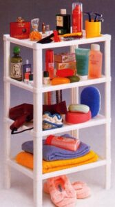 sana enterprises italian design 4 shelf tower creates elegant organized storage space anywhere, white