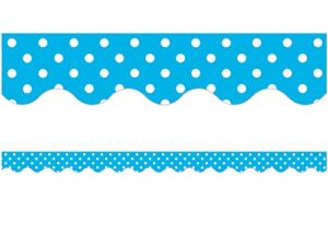 teacher created resources aqua mini polka dots border trim, aqua (4670)