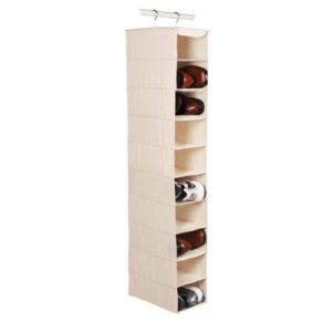 richards homewares hanging ten shoe large shelf organizer-canvas/natural 50″ x 14″ x 8″