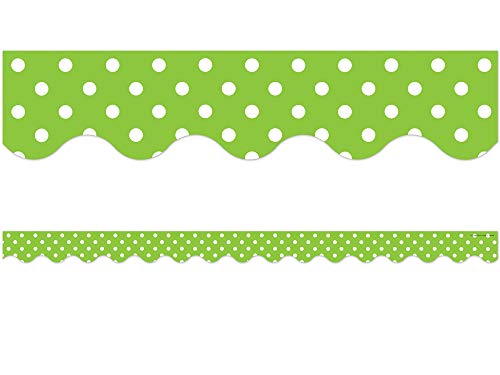 Teacher Created Resources Mini Polka Dots Border Trim, Lime (4669)