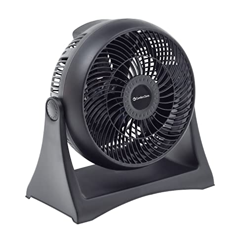 Comfort Zone CZHV8T 8” 3-Speed, Wall-Mountable Table Fan with 180-Degree Adjustable Tilt, Black