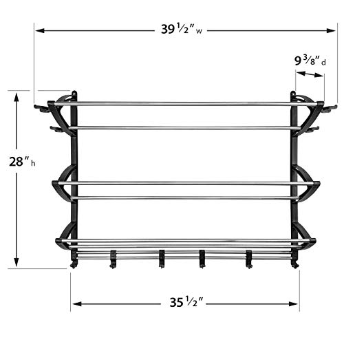 Lynk® Sports Rack Garage Organizer - Sports Equipment Storage Wall Mount - Black