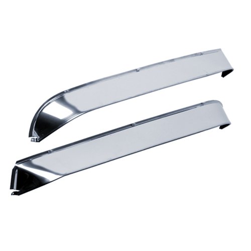 Auto Ventshade [AVS] Ventshade / Rain Guards | Stainless Steel Finish, 2 pc | 12503 | Fits 87 -04 Peterbilt 320/357/372/375/376/359 Conversion/362 Cab Over/377 Hi-Performance/378 Conv./379 Integrated