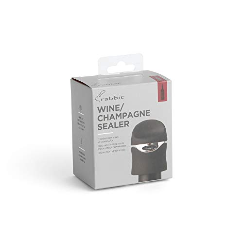 Rabbit Champagne and Wine Sealer (Velvet Black)