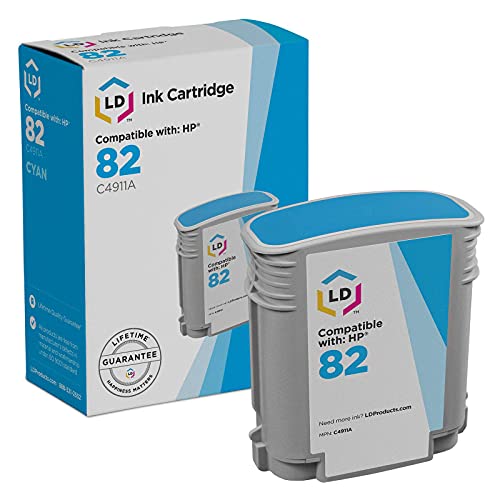 LD Remanufactured Ink Cartridge Replacement for HP 82 C4911A (Cyan)