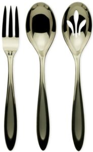 ginkgo international fontur 3-piece stainless steel hostess serving set