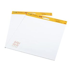 Post-it Easel Pad, 20 in x 23 in, White, 20 Sheets/Pad, 2 Pads/Pk, Mounts to surfaces with Command Strips included (566)