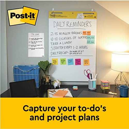 Post-it Easel Pad, 20 in x 23 in, White, 20 Sheets/Pad, 2 Pads/Pk, Mounts to surfaces with Command Strips included (566)