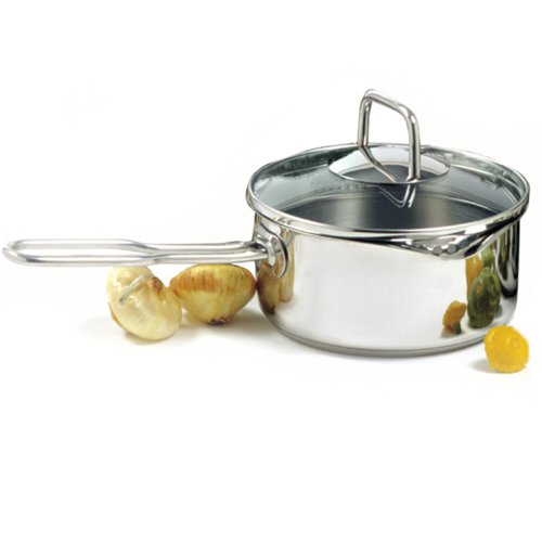 Norpro KRONA 1.5 Quart Vented Sauce Pan with Straining Lid, Stainless Steel