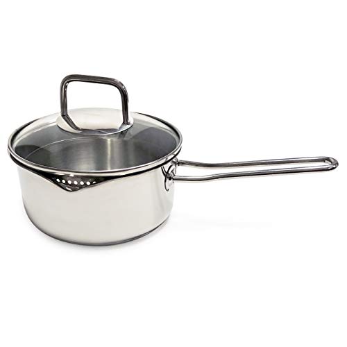 Norpro KRONA 1.5 Quart Vented Sauce Pan with Straining Lid, Stainless Steel