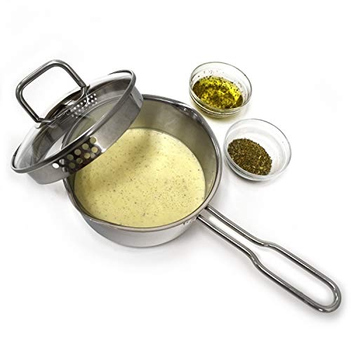 Norpro KRONA 1.5 Quart Vented Sauce Pan with Straining Lid, Stainless Steel