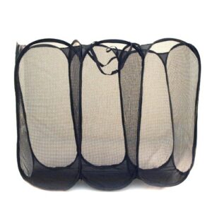 wrapables black triple component mesh hamper