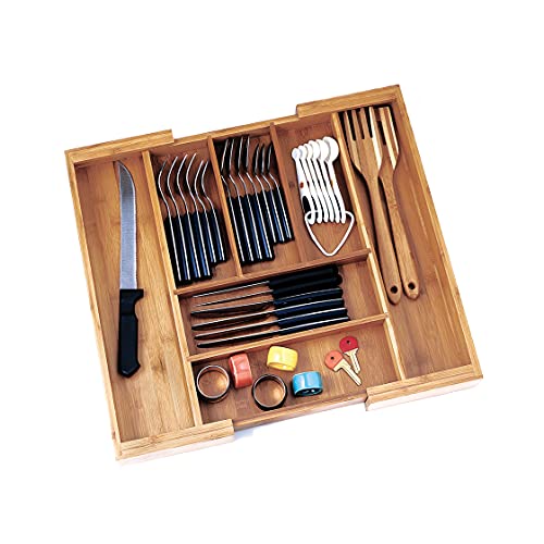 Lipper International Bamboo Expandable 23-Inch Drawer Organizer