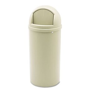 rubbermaid commercial 816088bg marshal classic container round polyethylene 15gal beige