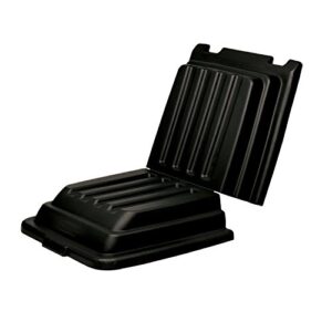 rubbermaid commercial products mega brute mobile collection lid, black rolling utility cart, compatible with tilt trucks