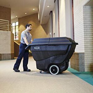 Rubbermaid Commercial Products Mega Brute Mobile Collection Lid, Black Rolling Utility Cart, Compatible with Tilt Trucks