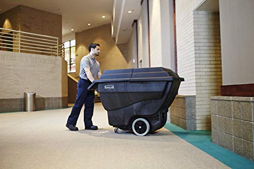 Rubbermaid Commercial Products Mega Brute Mobile Collection Lid, Black Rolling Utility Cart, Compatible with Tilt Trucks