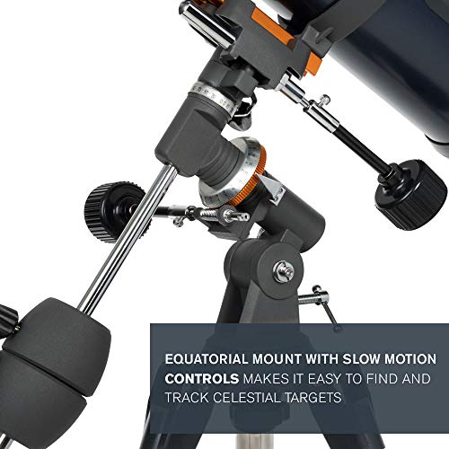 Celestron - AstroMaster 130EQ Newtonian Telescope - Reflector Telescope for Beginners - Fully-Coated Glass Optics - Adjustable-Height Tripod - Bonus Astronomy Software Package