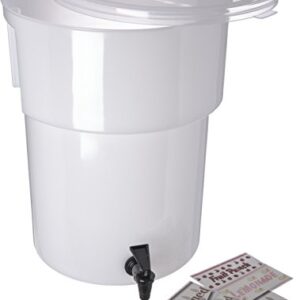 CFS Plastic Round Beverage Dispenser, 5 Gallons, White