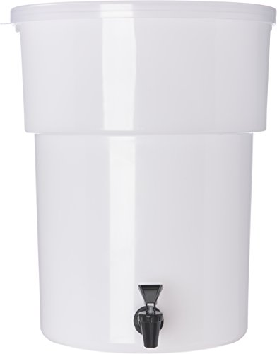 CFS Plastic Round Beverage Dispenser, 5 Gallons, White