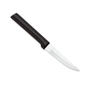 rada cutlery heavy duty paring knife –stainless steel blade with stainless steel black resin handle, 7-1/8 inches