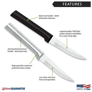 Rada Cutlery Heavy Duty Paring Knife –Stainless Steel Blade With Stainless Steel Black Resin Handle, 7-1/8 Inches