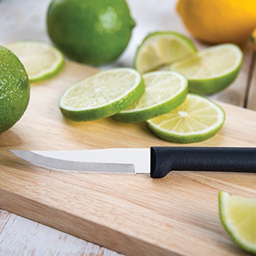 Rada Cutlery Heavy Duty Paring Knife –Stainless Steel Blade With Stainless Steel Black Resin Handle, 7-1/8 Inches