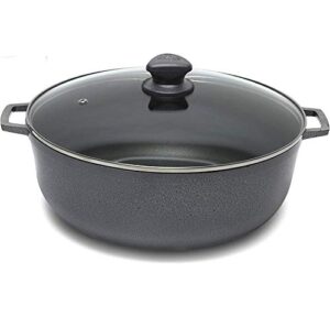 imusa usa gau-86626t colombian nonstick caldero with porcelain hammered finish 4.8-quart, dark gray