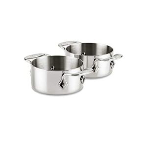 all-clad 59914 stainless steel dishwasher safe 0.5-quart soup / souffle ramekins cookware set, 2-piece, silver