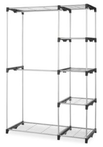 whitmor double rod freestanding closet organizer